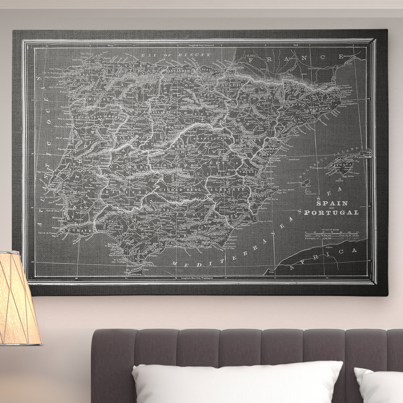 Wexford Home Spain Sketch Map - Graphic Art Print on Canvas | Wayfair